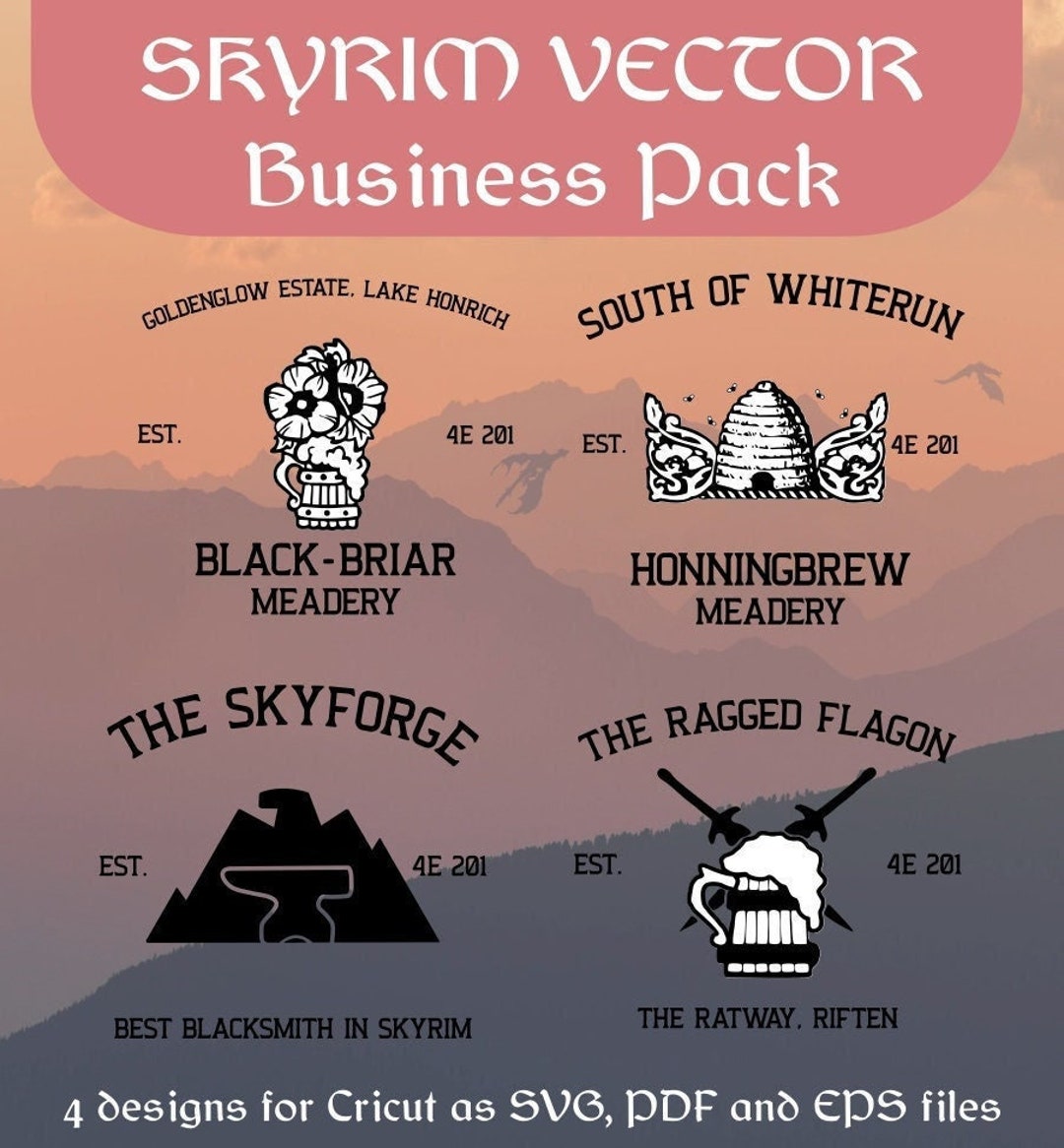 Skyrim Business Logos for Cricut, Elder Scrolls Bundle - Etsy