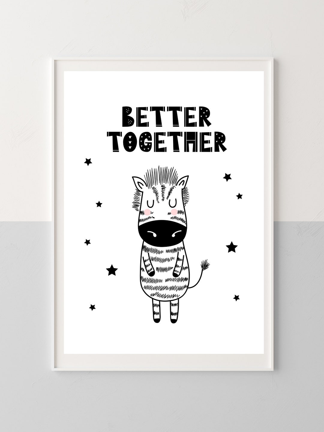 Children's Picture better Together in Black and White - Etsy