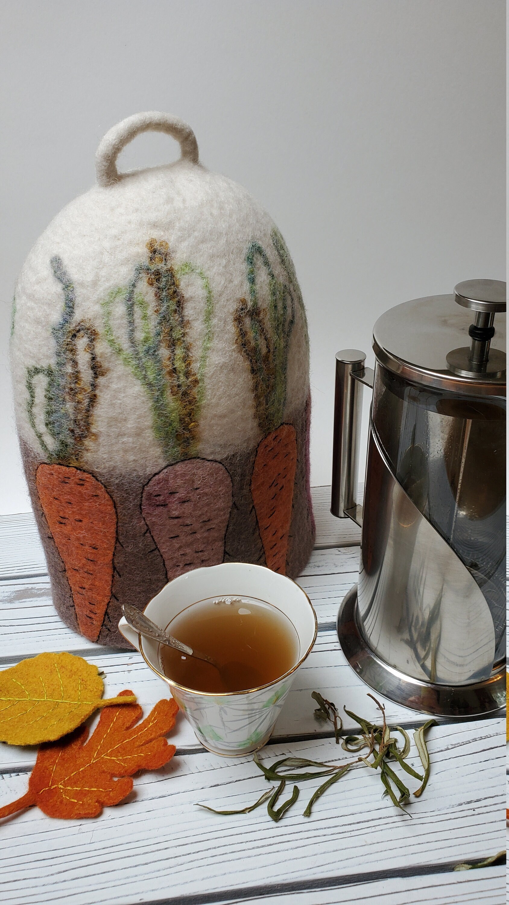 French Press Felt Wool Cozy Holiday Season Housewarming Tea Coffee ...