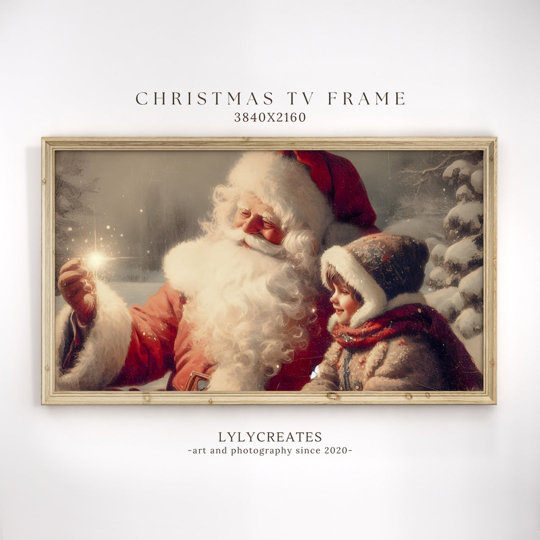 Vintage Santa Christmas Frame Tv Art, Samsung Santa Claus TV Art ...