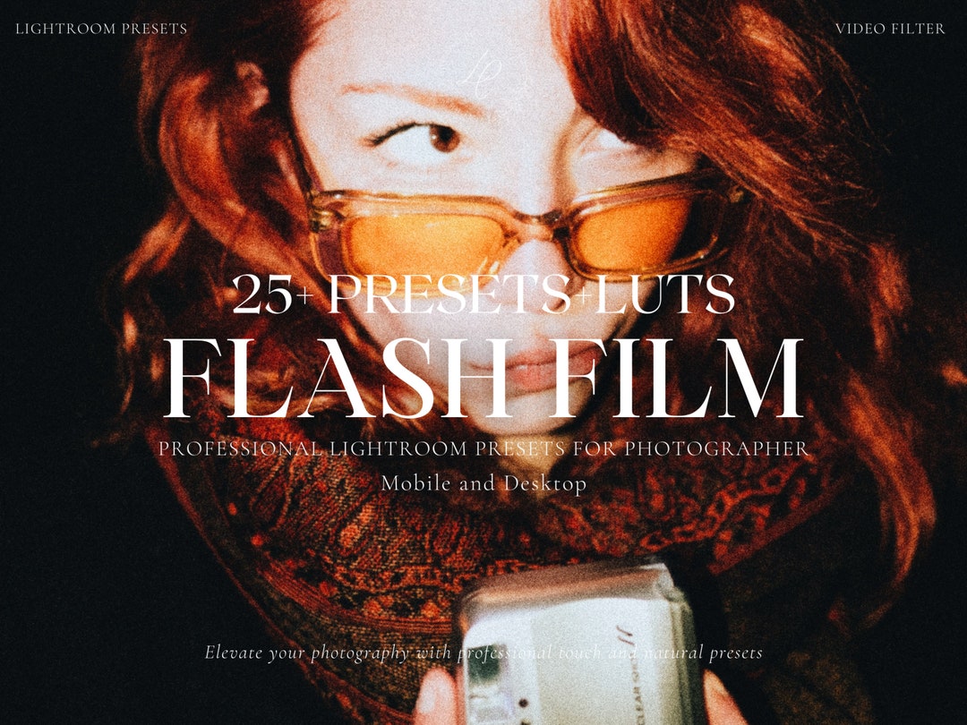 25+ FLASH FILM Lightroom Presets and Video Filter, Disposable Camera ...