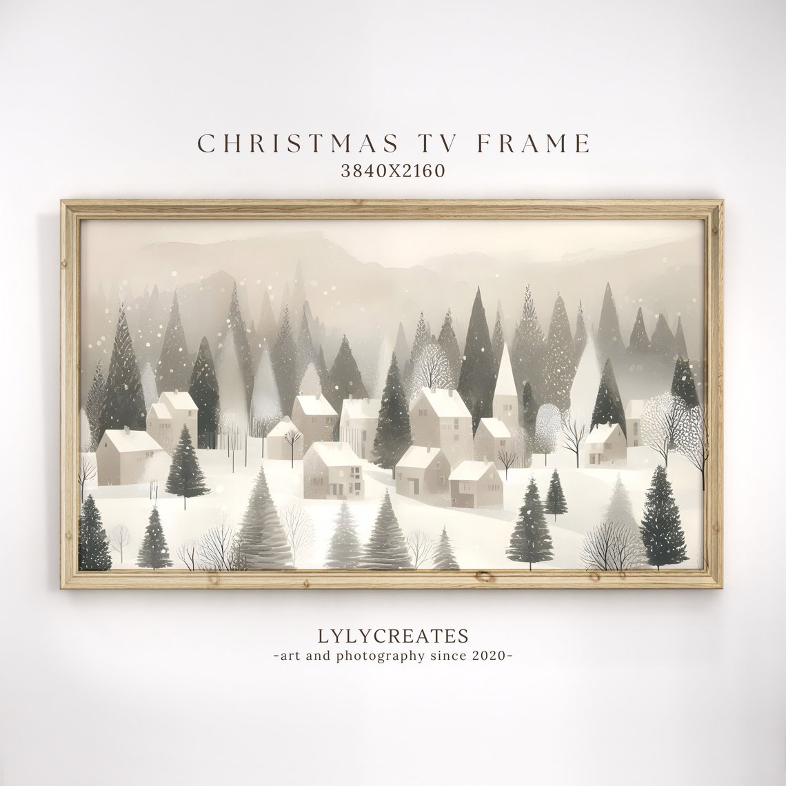 Vintage Christmas Village Frame Tv Art, Samsung Winter Town Landscape ...