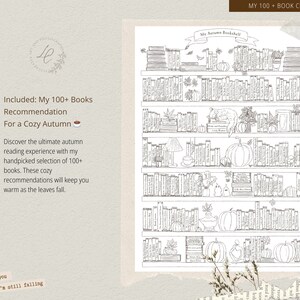 Bookshelf Reading Tracker Printable Fall Book Reading Challenge Book ...