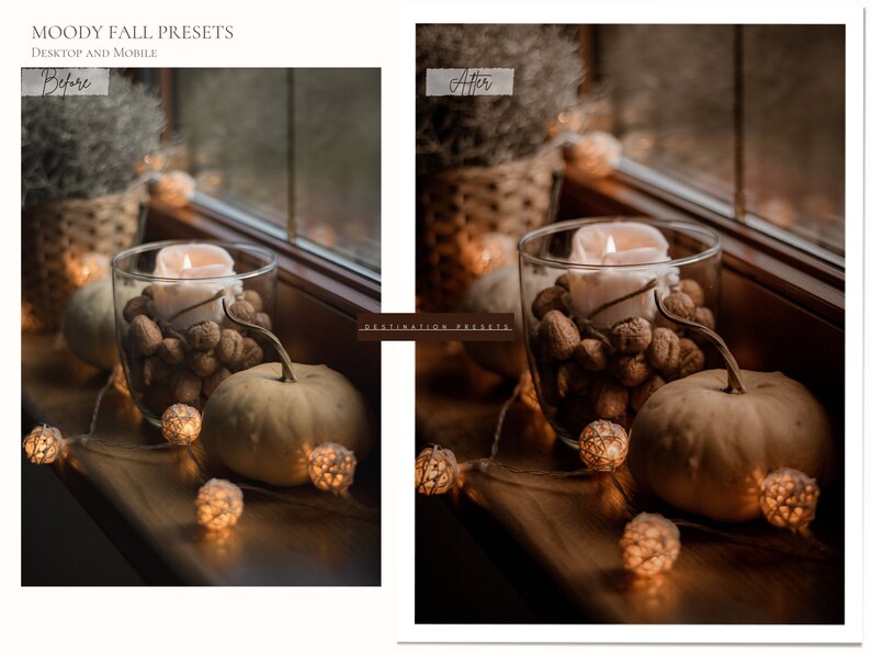 20 MOODY FALL Lightroom Mobile & Desktop Presets, Dark Aesthetic ...