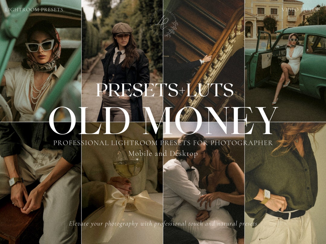 29 OLD MONEY Lightroom Presets, Aesthetic Instagram Filter, Vintage ...