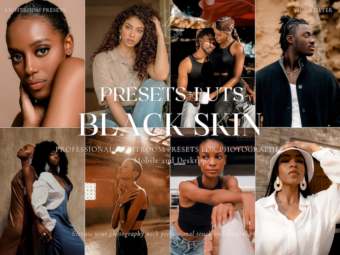 BLACK SKIN Lightroom Presets, Melanin Skin Presets, Dark Skin Lightroom ...