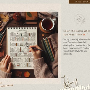 Bookshelf Reading Tracker Printable | Fall Book Reading Challenge ...