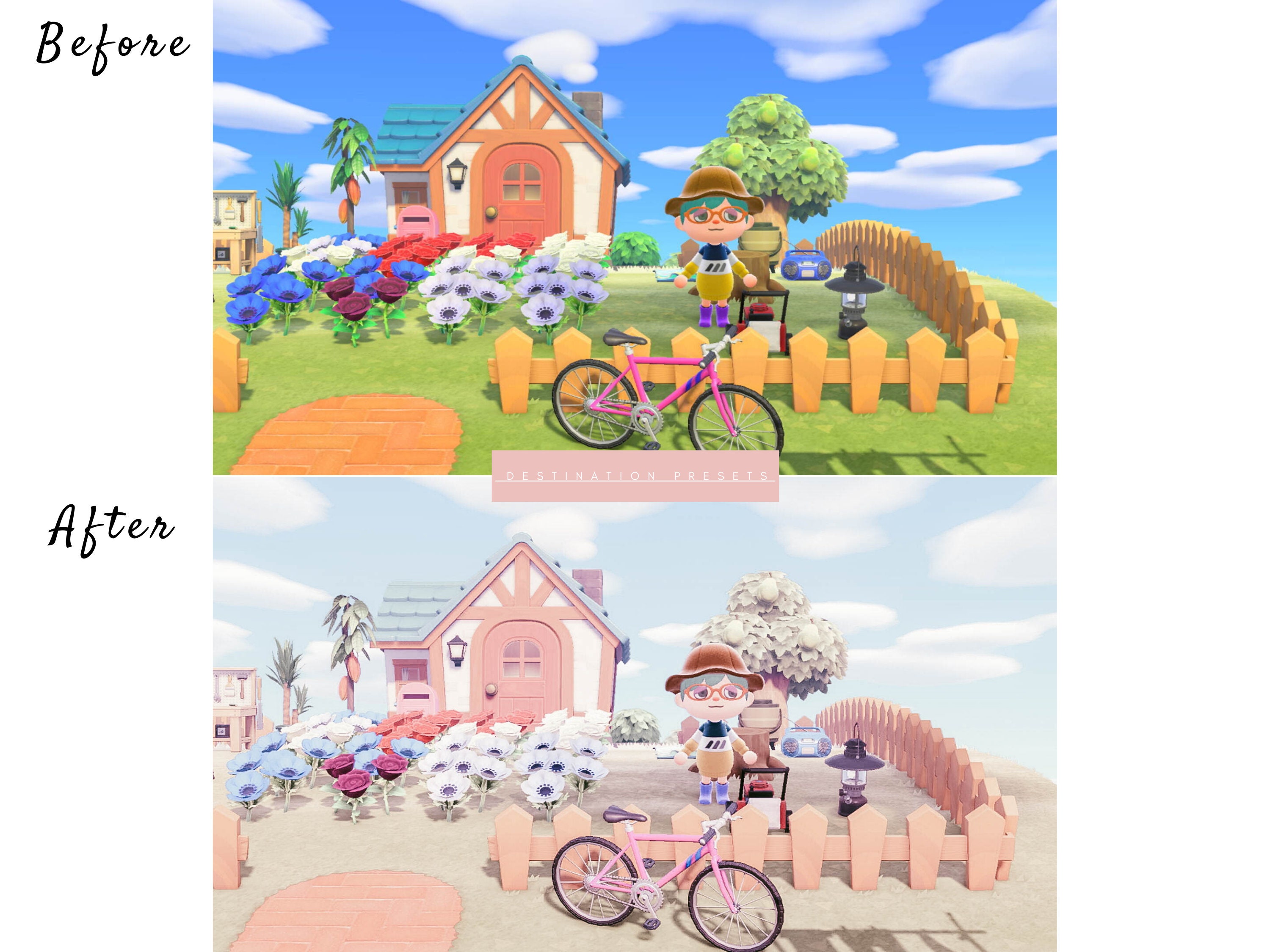 5 ANIMAL CROSSING Lightroom Mobile Presets Pink Preset Pastel | Etsy