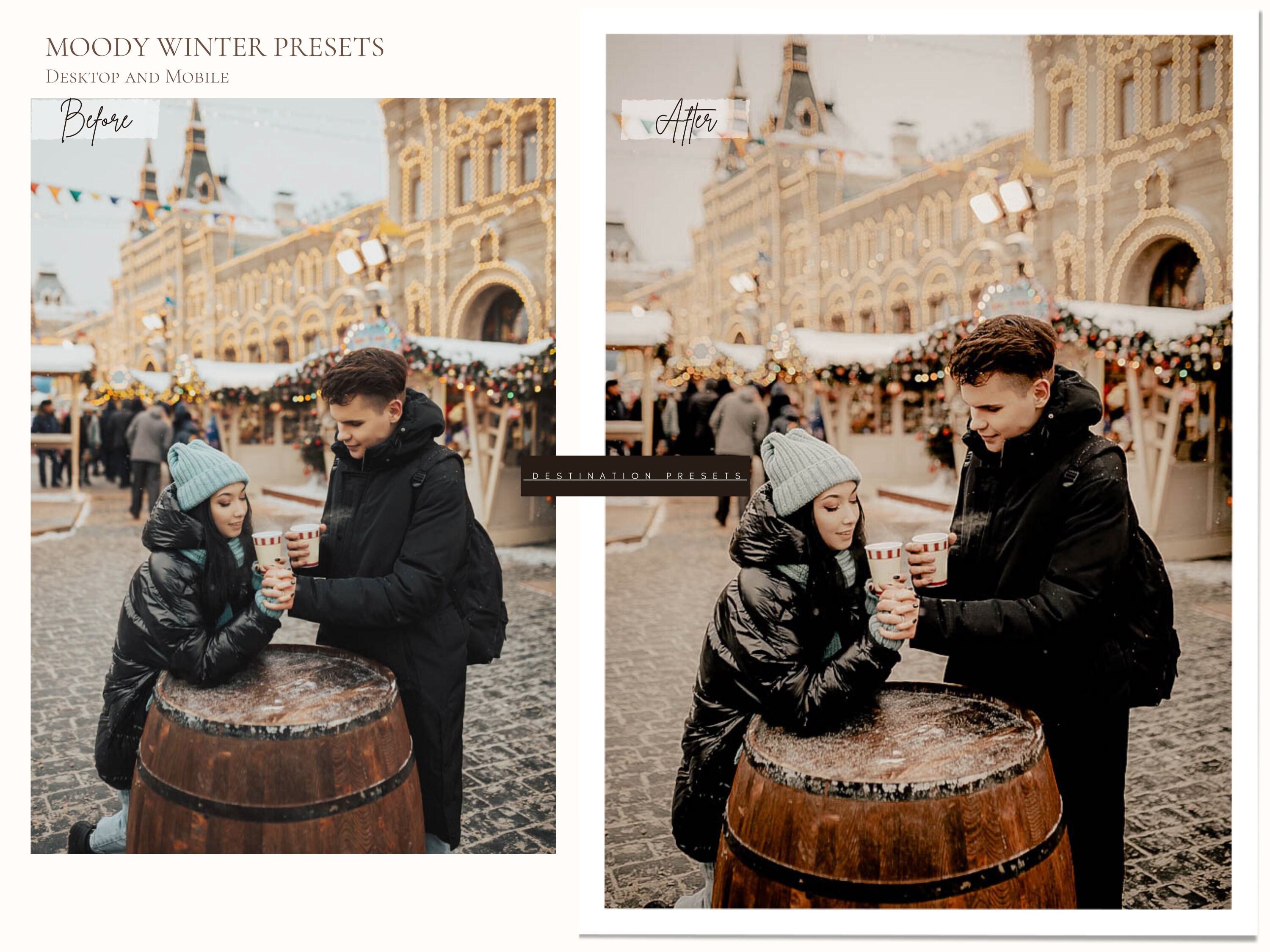 20 MOODY WINTER Lightroom Mobile & Desktop Presets, Warm Christmas ...