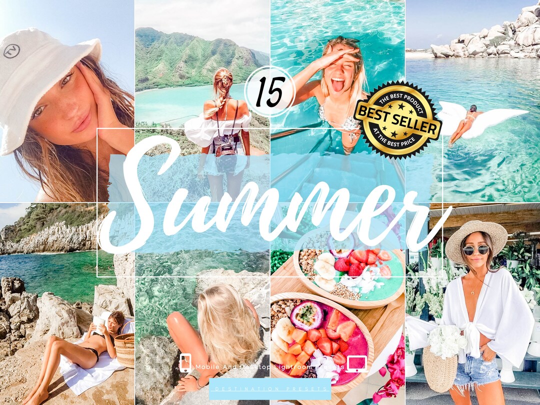 15 SUMMER Presets Lightroom Mobile & Desktop Summer Presets Instagram ...