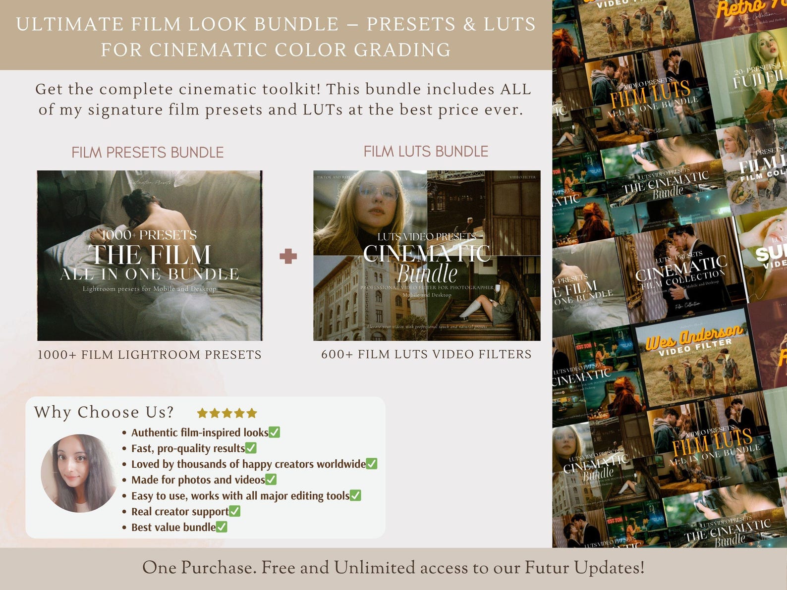 600+ CINEMATIC LUTS Video Presets, Video and Photo Color Grading, Film ...