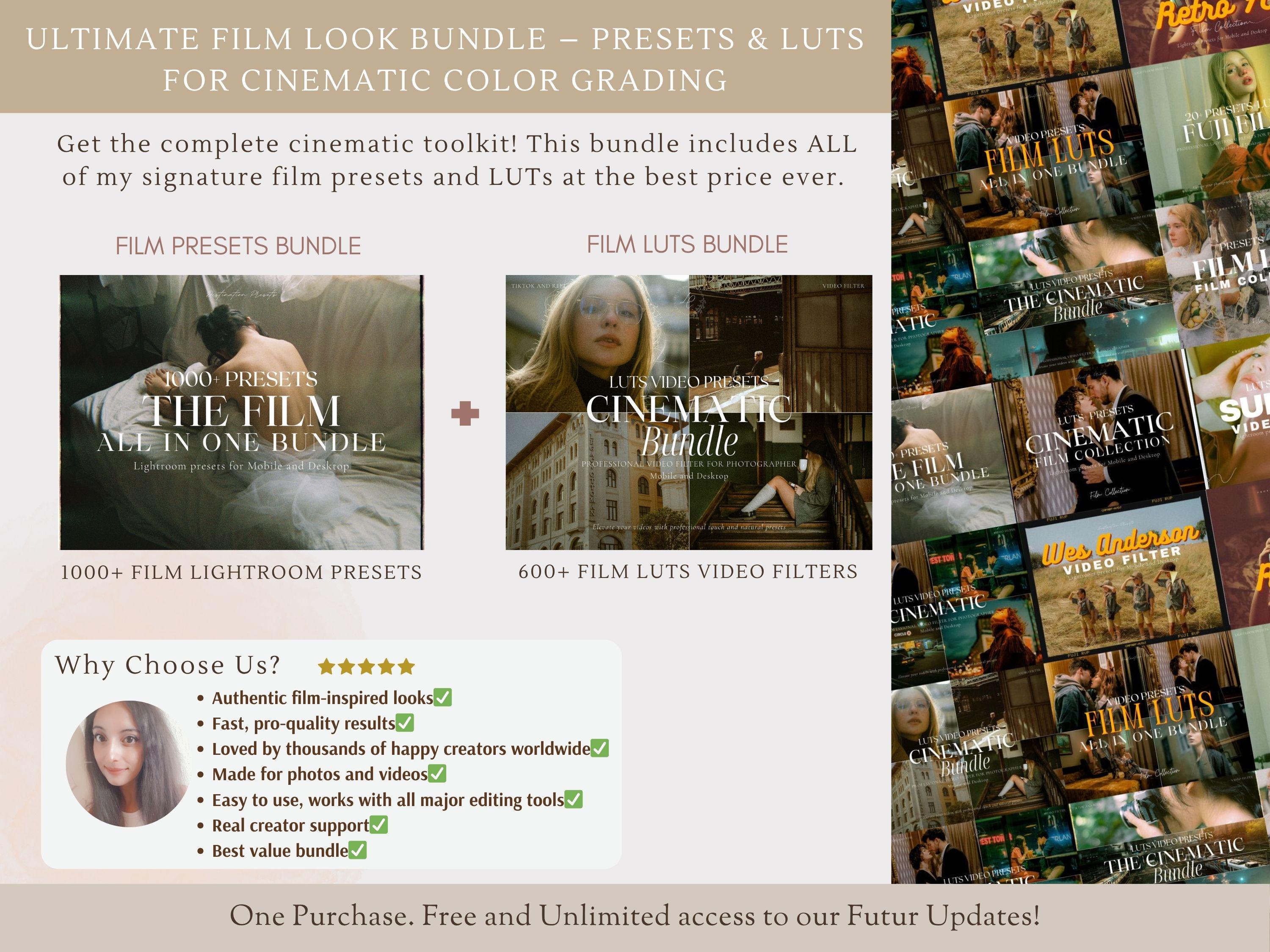 600+ CINEMATIC LUTS Video Presets, Video and Photo Color Grading, Film ...