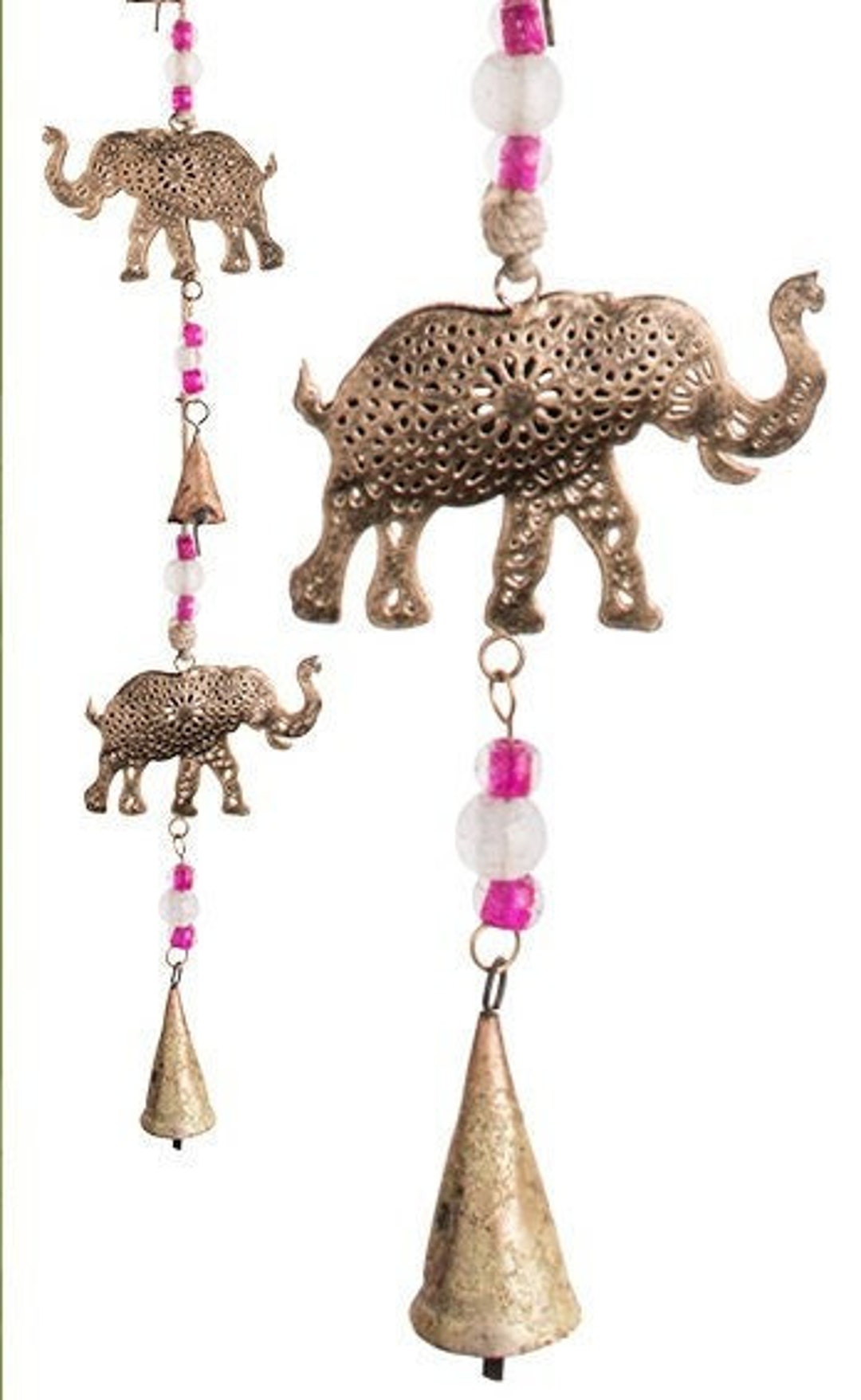 Elephant String With Beads and Bells Window Windchime Garden - Etsy