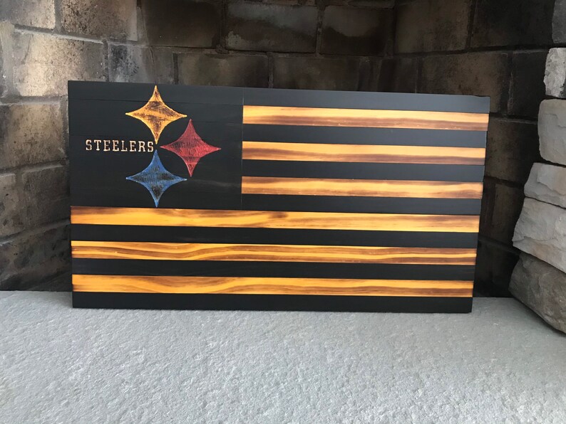 Pittsburgh Steelers Wood Flag - Etsy