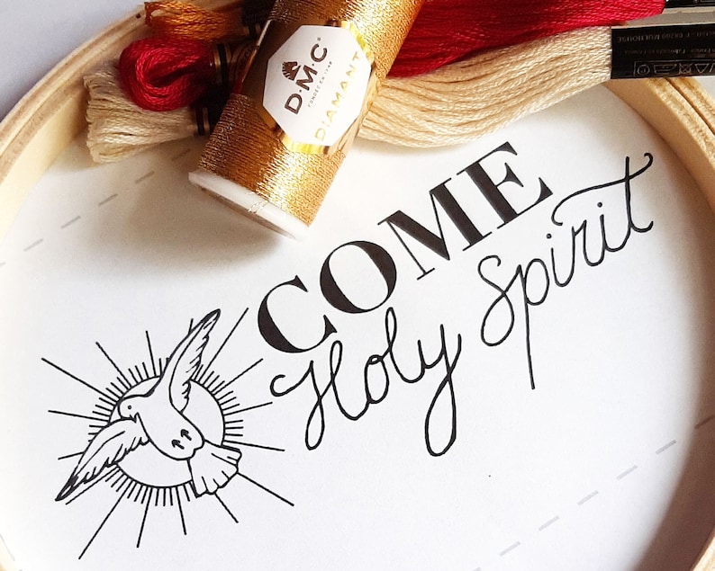 Come Holy Spirit - Catholic Hand Embroidery Pattern - Etsy