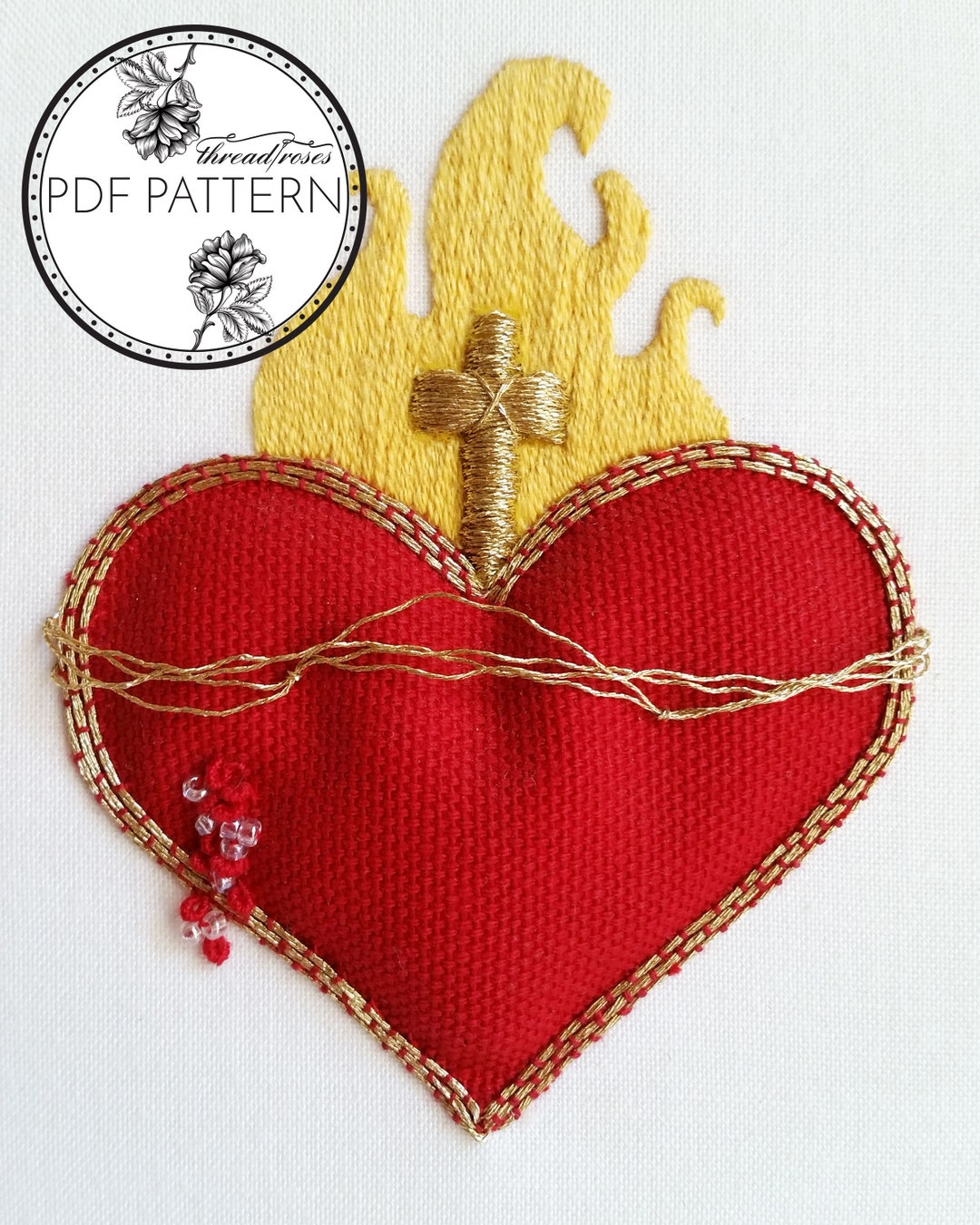 Sacred Heart of Jesus — Catholic Hand Embroidery Pattern - Etsy