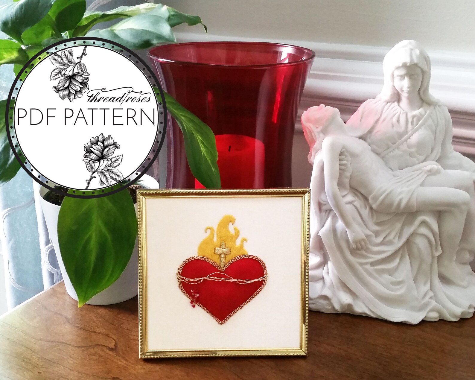 Sacred Heart of Jesus — Catholic Hand Embroidery Pattern - Etsy