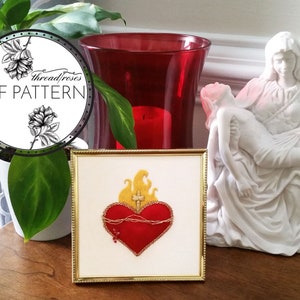 Sacred Heart of Jesus — Catholic Hand Embroidery Pattern - Etsy