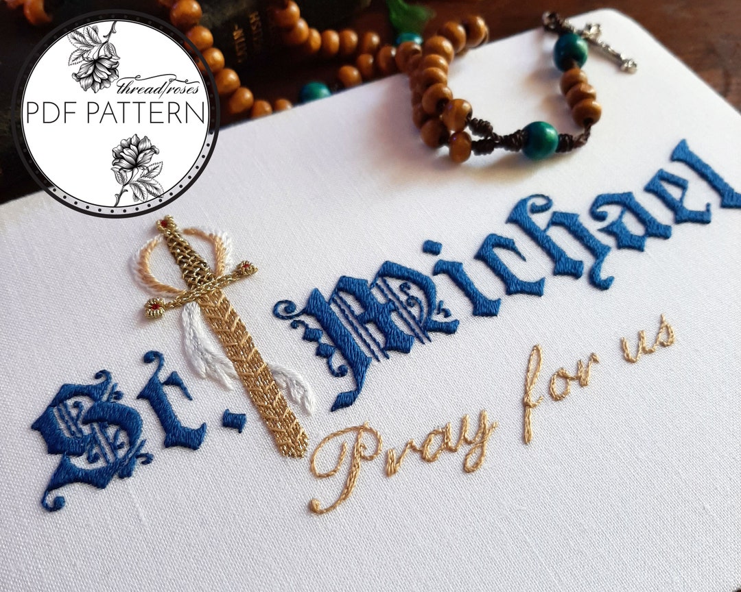 Saint Michael the Archangel, Stitch the Saints — Catholic Embroidery ...