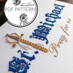 Saint Michael the Archangel, Stitch the Saints — Catholic Embroidery ...