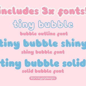 Tiny Bubble - Cute Bubble Font for Use With Projects, Goodnotes ...