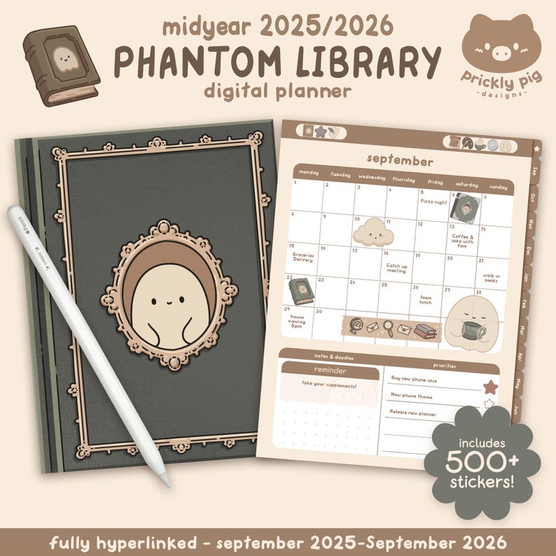 Dark Academia: Phantom Library Digital Planner 2025/2026 Midyear for ...