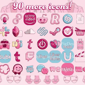 Cute Pink App Theme: Girlie Aesthetic EXPANSION Pack for Ios & Android ...
