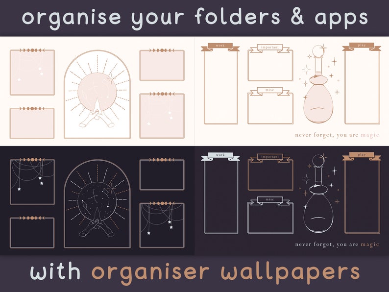 Moon Witch: Desktop Folder Icon & Wallpaper Pack for Windows + Mac - Etsy
