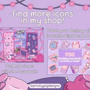 Y2K Aesthetic Icon Expansion Pack for Ios Android & Tablet Wallpapers ...