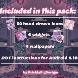 Y2K Aesthetic Icon Pack for Ios, Android & Tablet Wallpapers Widgets ...