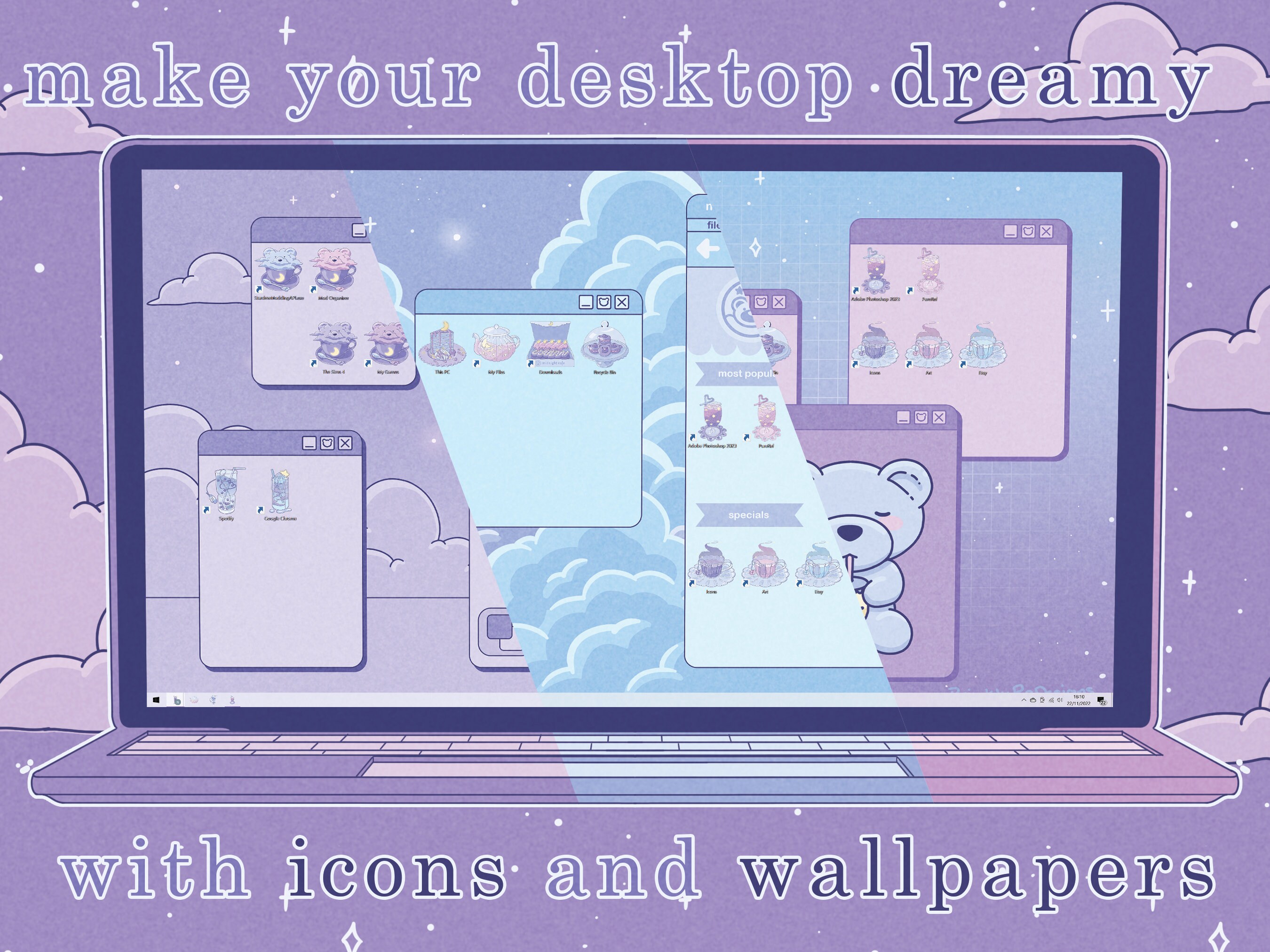 Dreamy Aesthetic Desktop Folder Icon Pack for Windows MAC - Etsy UK