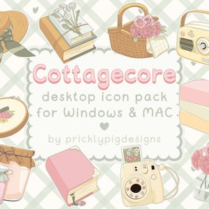 Cottagecore Desktop Icon Set: Floral Wallpaper Organizer Theme for ...
