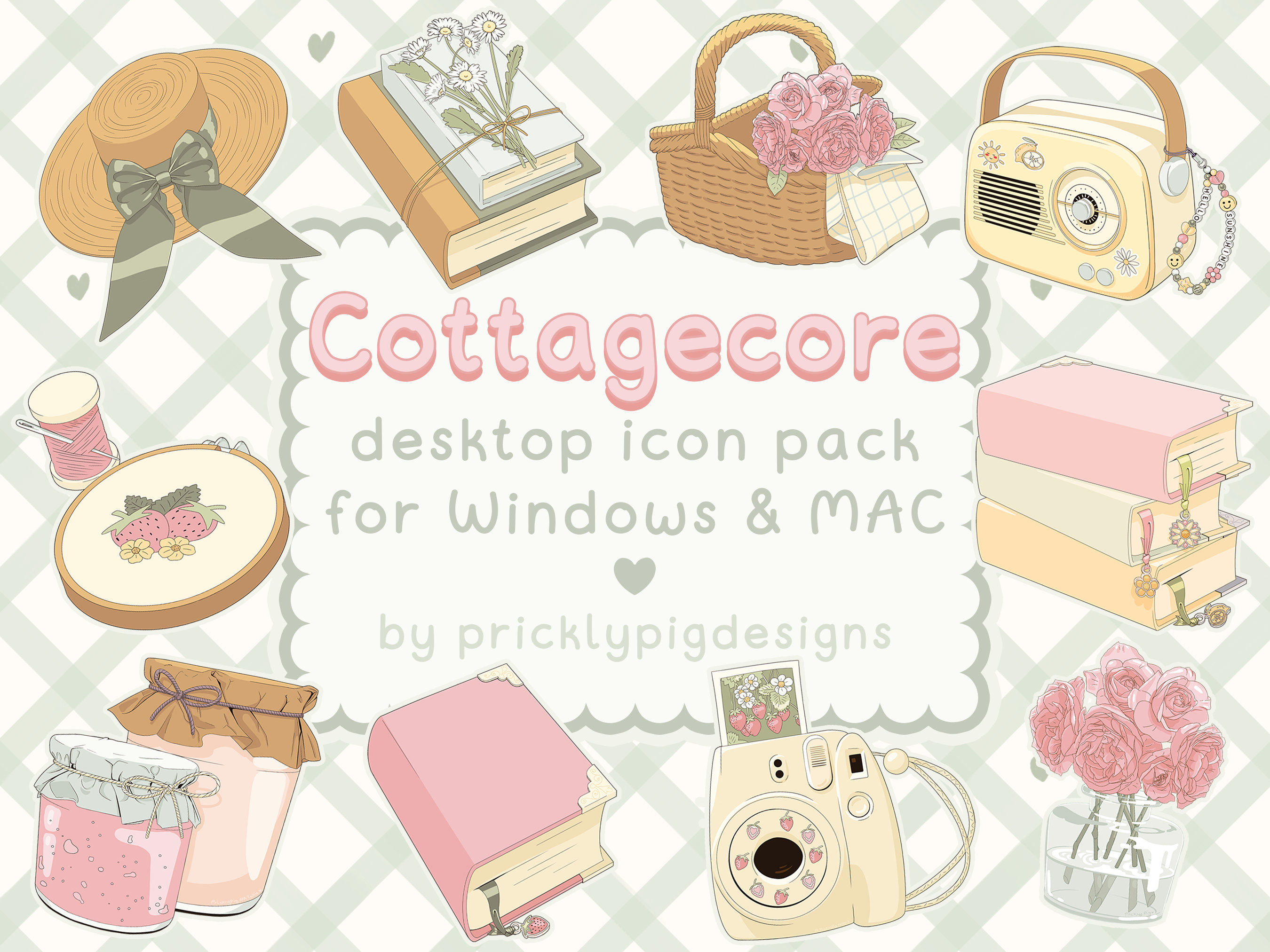 Cottagecore Desktop Icon Set: Floral Wallpaper Organizer Theme for ...