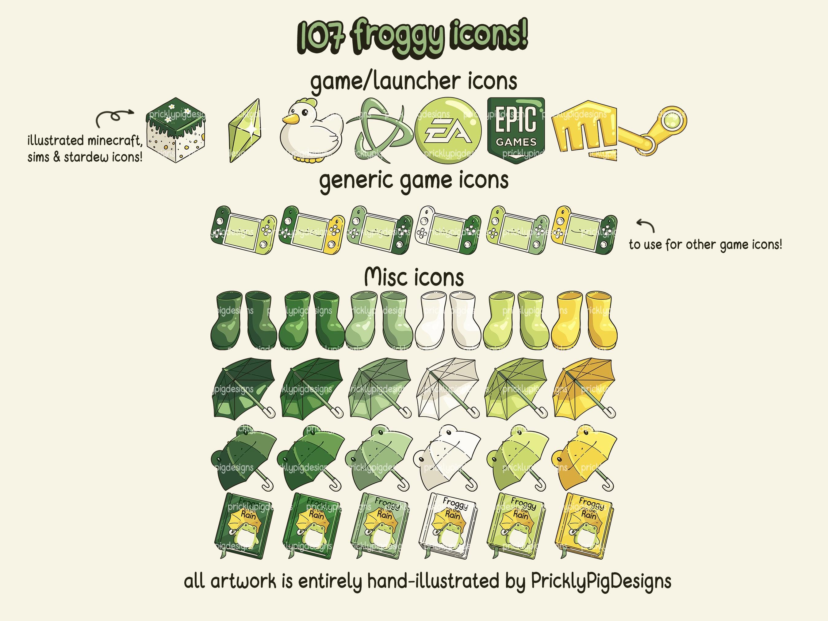 Froggy in the Rain Desktop Icon Pack for Windows & Mac, Wallpapers ...