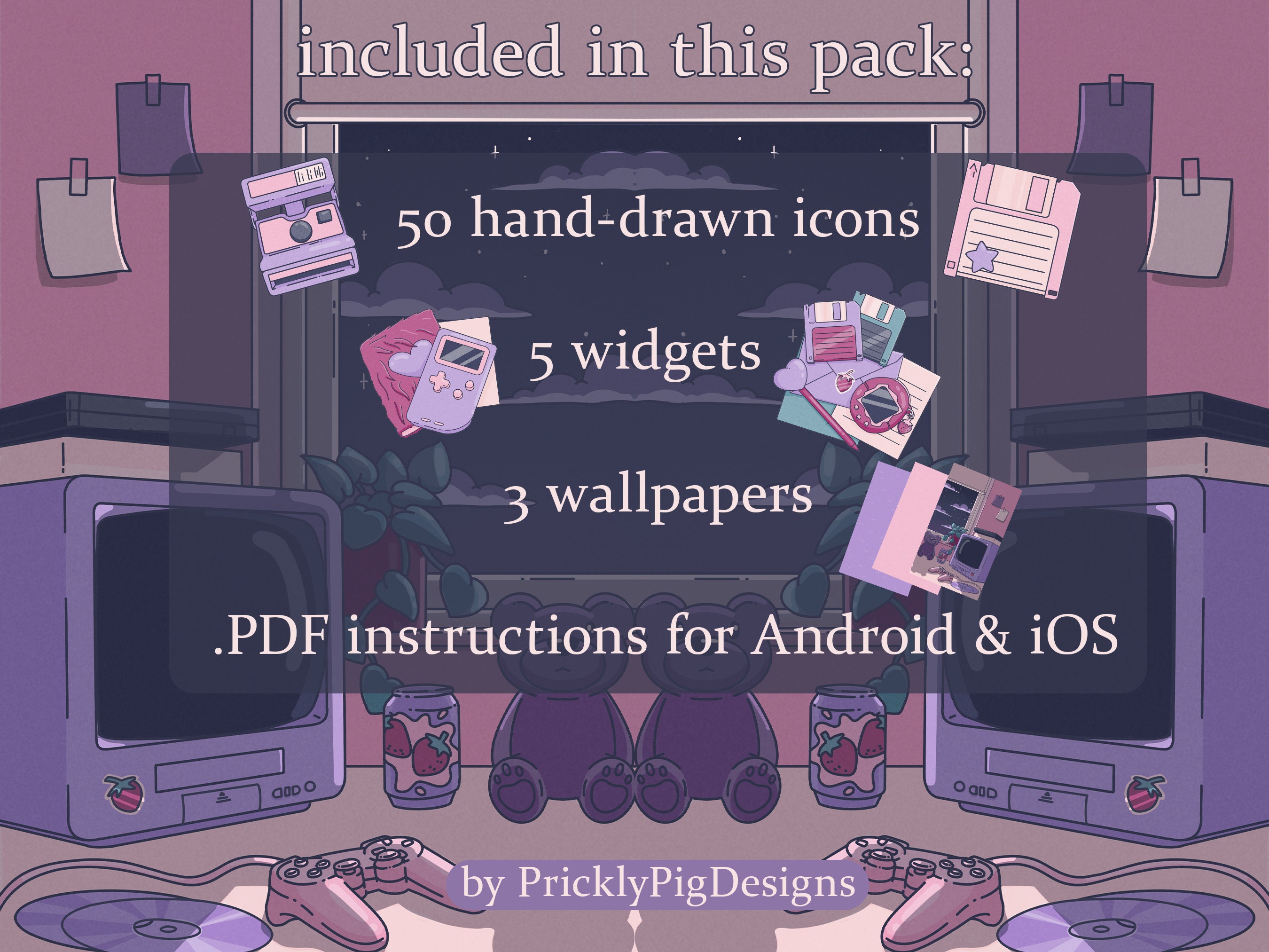 Y2K Aesthetic Icon Pack for Ios Android & Tablet Wallpapers - Etsy ...