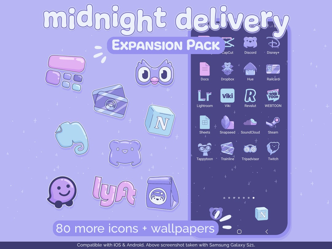 Midnight Delivery Aesthetic EXPANSION Icon Pack for Ios, Android ...