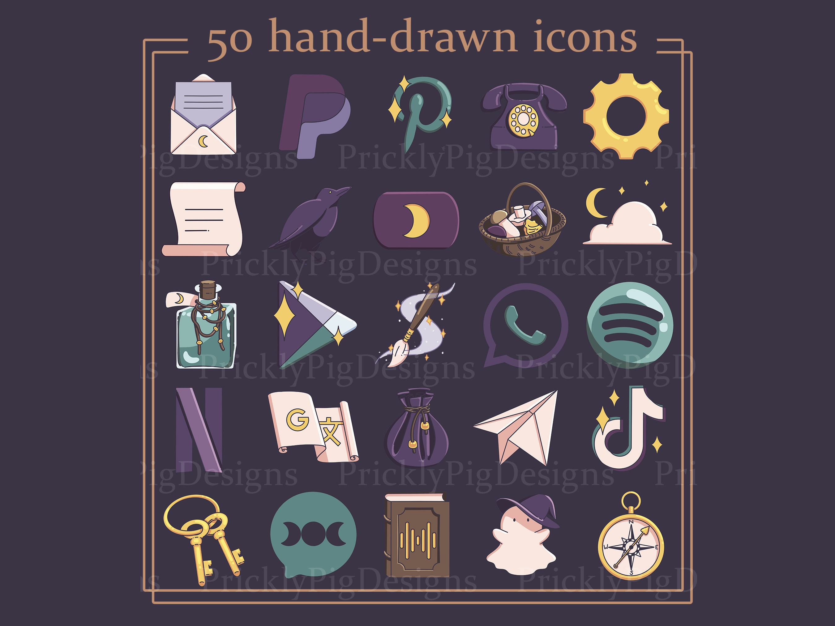 Witchy Aesthetic Icon Pack for Ios Android & Tablet - Etsy UK