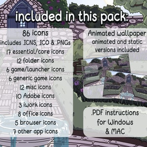 Secret Garden Aesthetic Desktop Folder Icon & Animated Wallpaper Pack ...