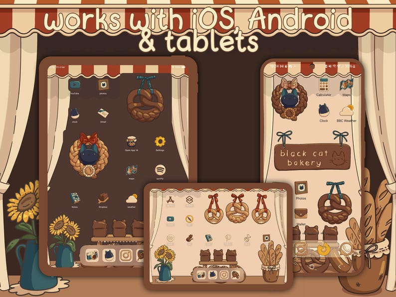 Black Cat Bakery: Cozy, Witchy Wallpapers, Icons and Widgets for Ios ...