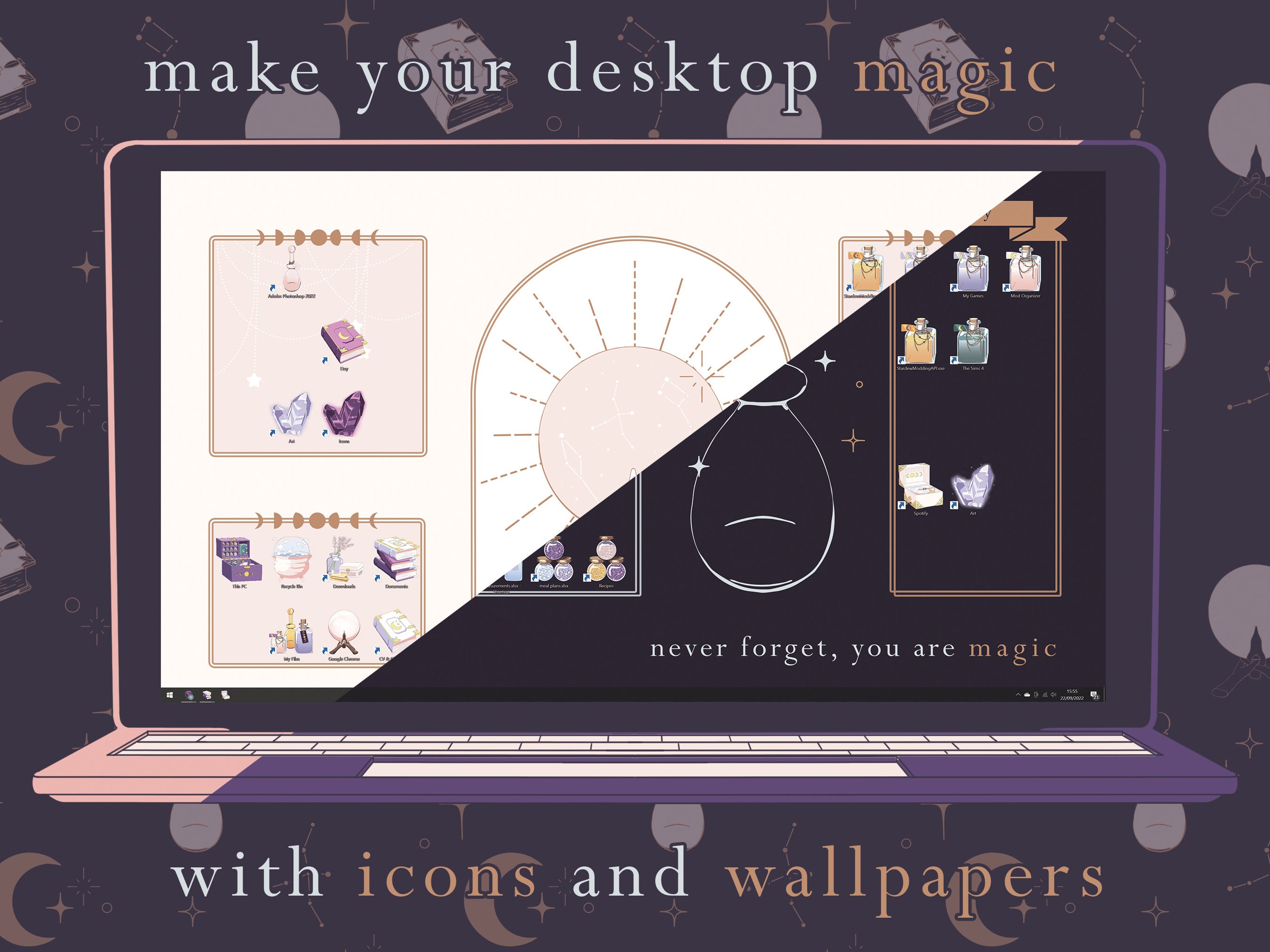 Witchy Aesthetic Desktop Folder Icon Pack for Windows MAC - Etsy Canada