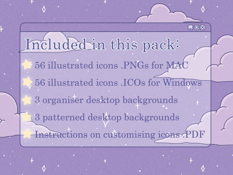 Dreamy Aesthetic Desktop Folder Icon Pack for Windows MAC - Etsy UK