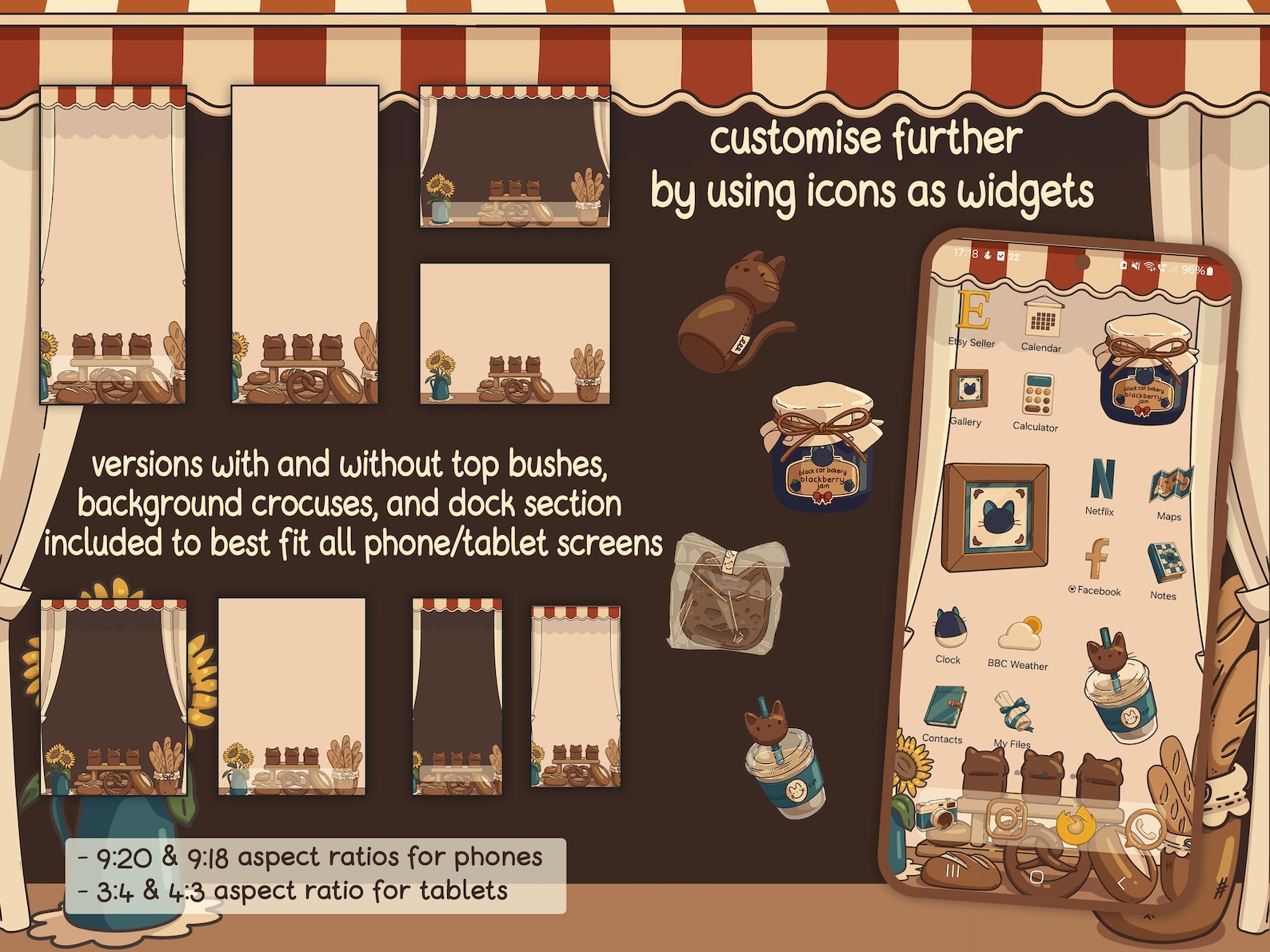 Black Cat Bakery: Cozy, Witchy Wallpapers, Icons and Widgets for Ios ...