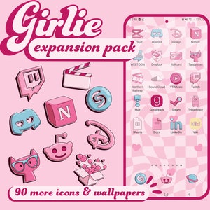 Cute Pink App Theme: Girlie Aesthetic EXPANSION Pack for Ios & Android ...