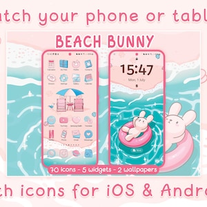 Beach Bunny Summer Desktop Folder Icon & Wallpaper Pack for Windows ...