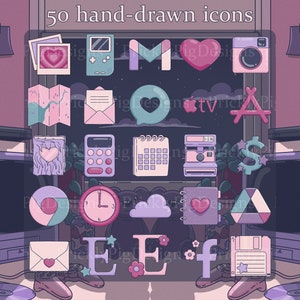 Y2K Aesthetic Icon Pack for Ios Android & Tablet Wallpapers - Etsy