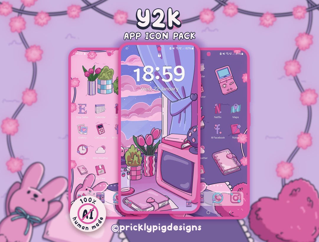 Y2K: Wallpapers, Icons and Widgets for Ios, Android, iPad & Tablets - Etsy
