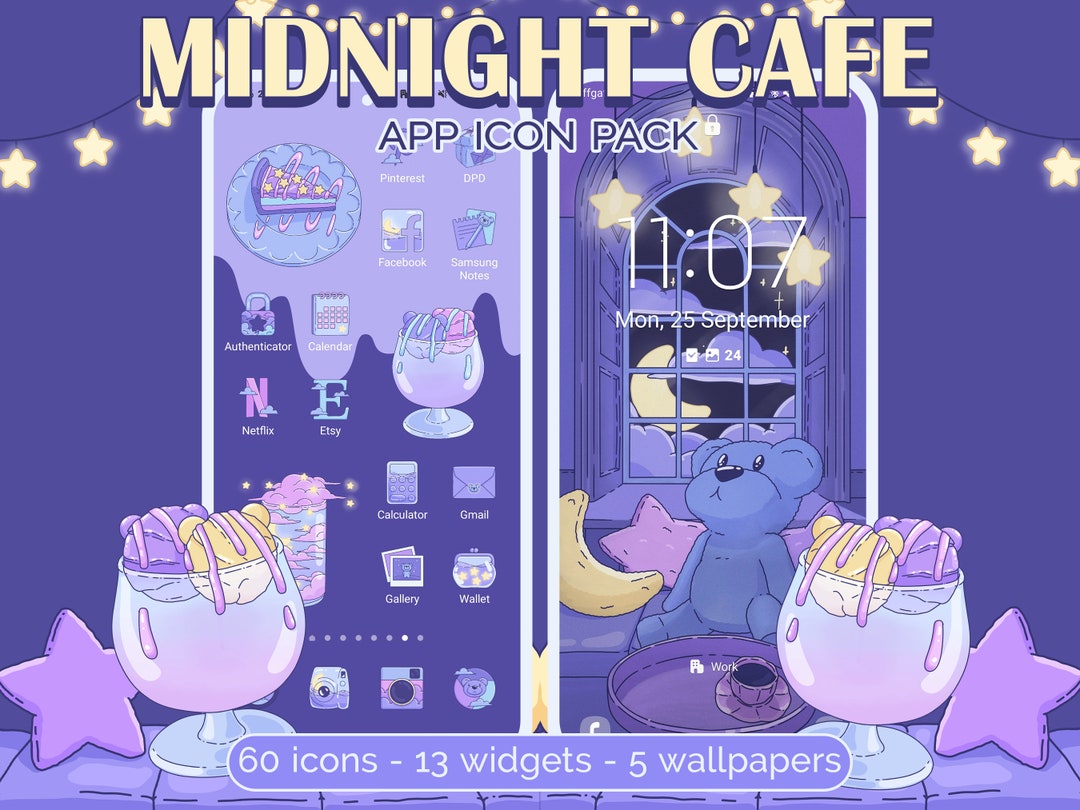 Midnight Cafe Icon Pack for Ios, Android & Tablet, Wallpapers, Widgets ...