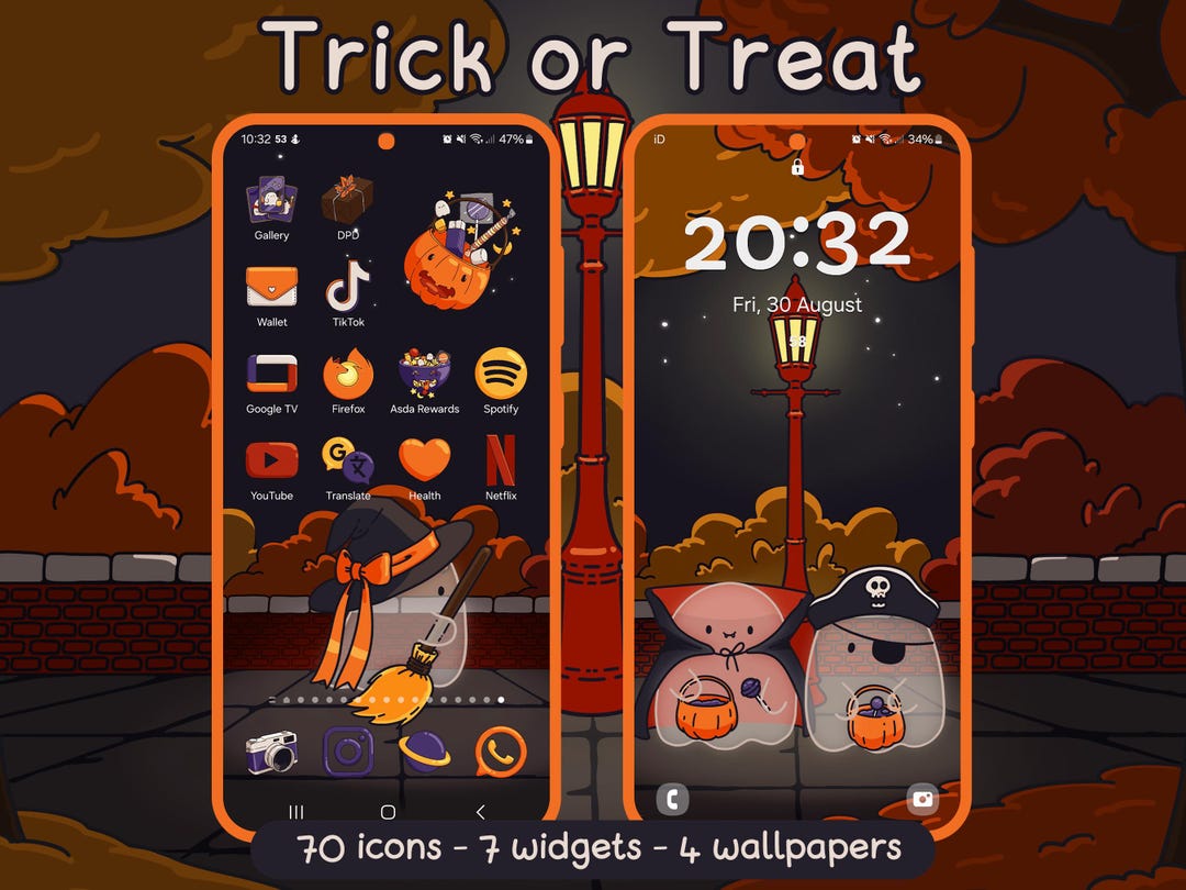 Trick or Treat Icon and Wallpaper Pack for Ios, Android & Tablet ...