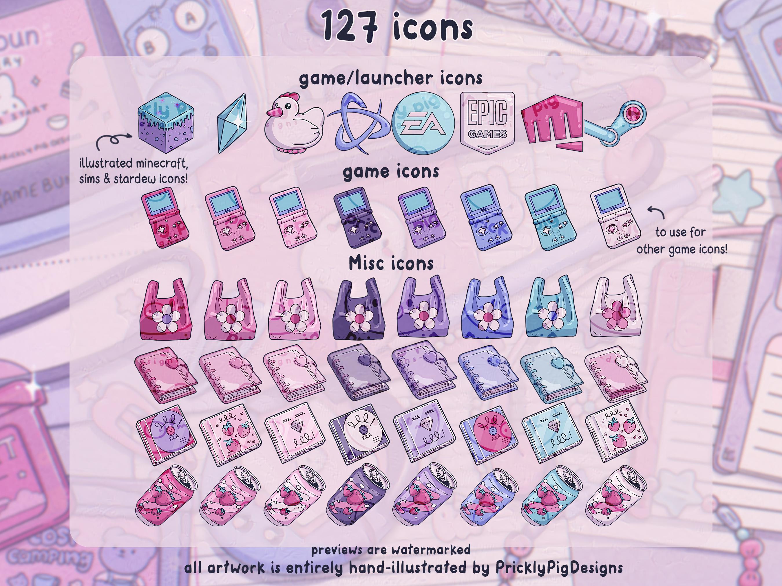 Y2K Desktop Icon Pack With 4k Wallpaper: 90s Nostalgia Gamer Theme for ...