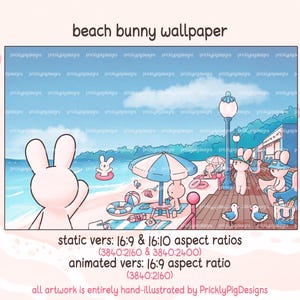Beach Bunny Summer Desktop Folder Icon & Wallpaper Pack for Windows ...